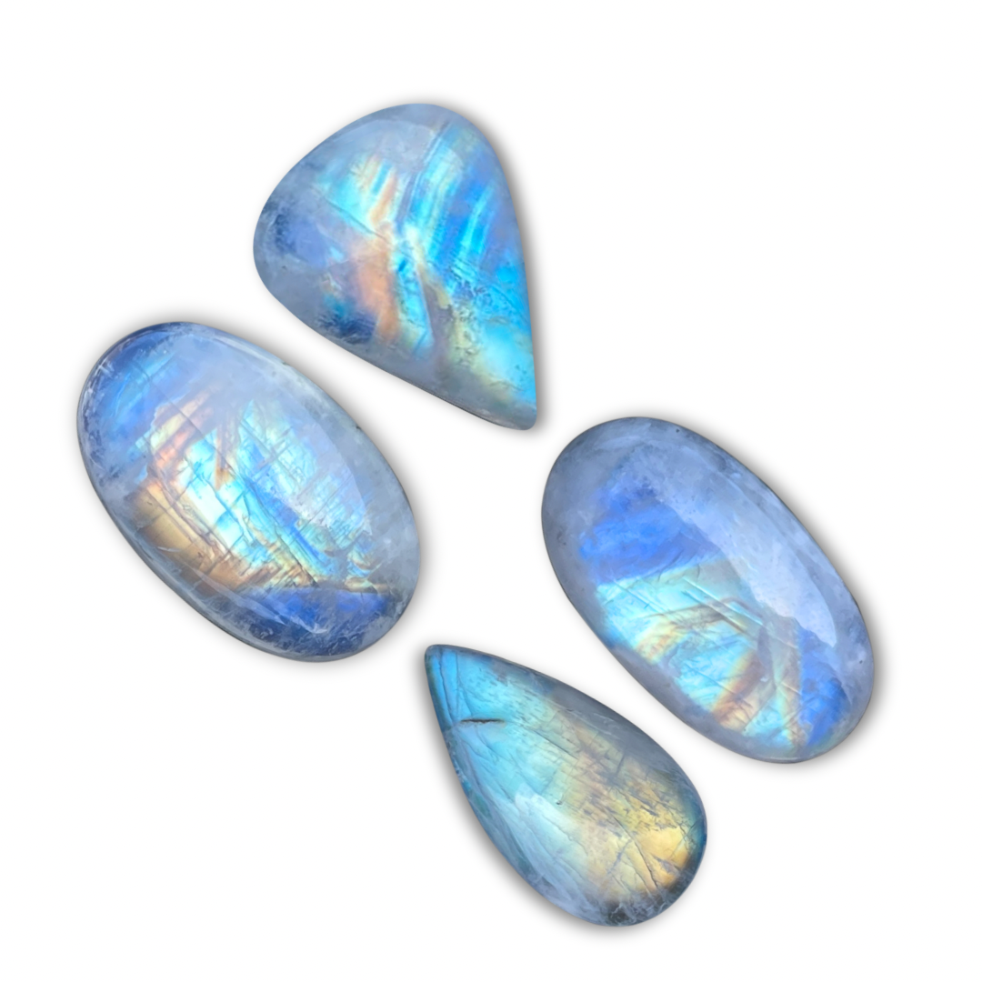 Moonstone Cabochons – Coffee + Gems